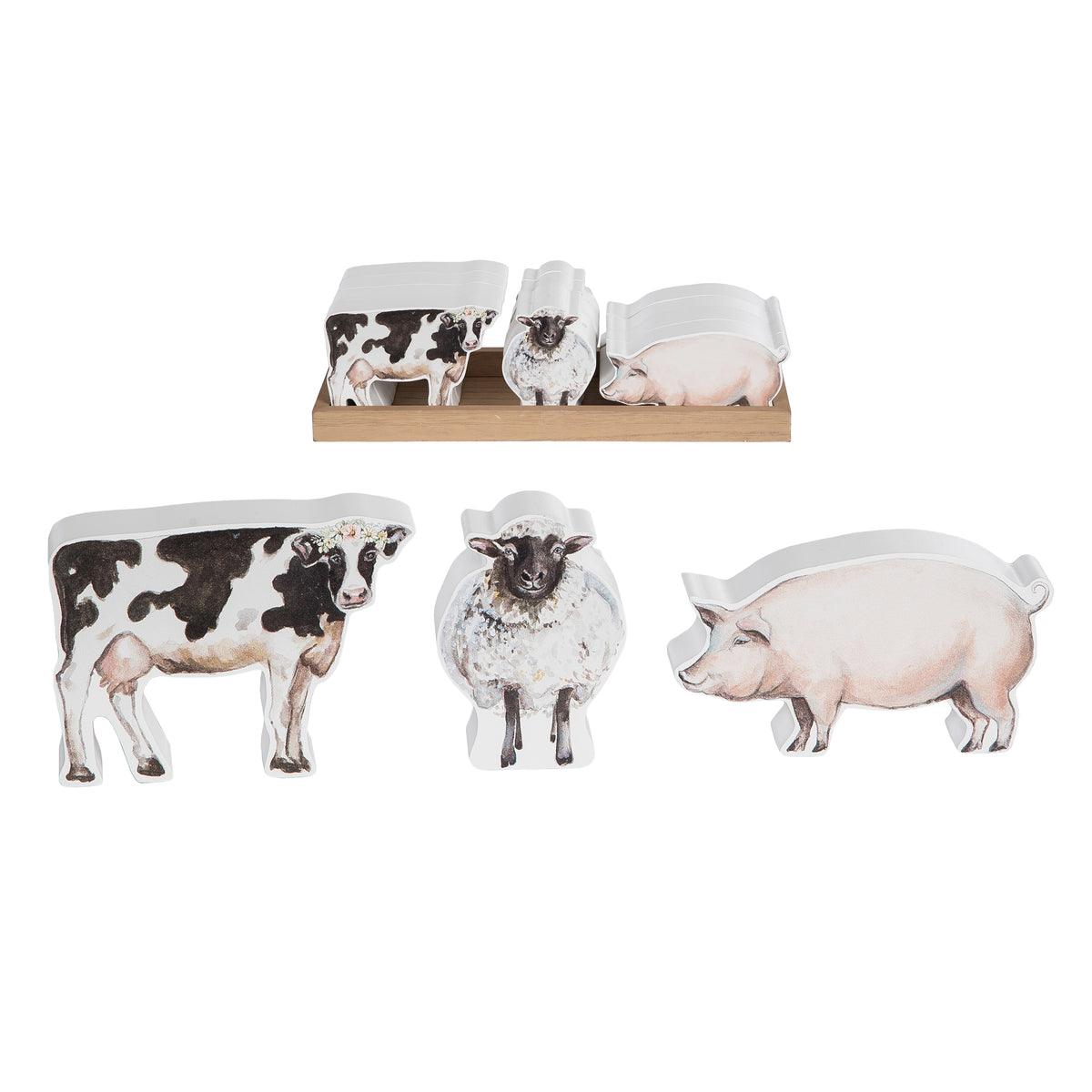 MDF Farm Animal Tray Decor 3Styl/4EA/12PDQ – Transpac Brands