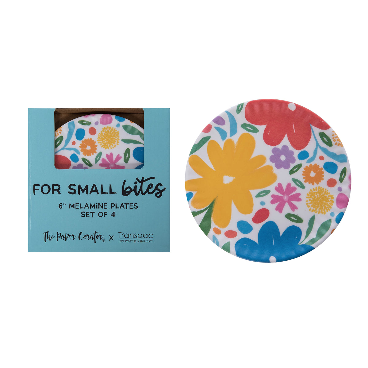 Melamine Jumbo Floral App Plates S/4 – Transpac Brands