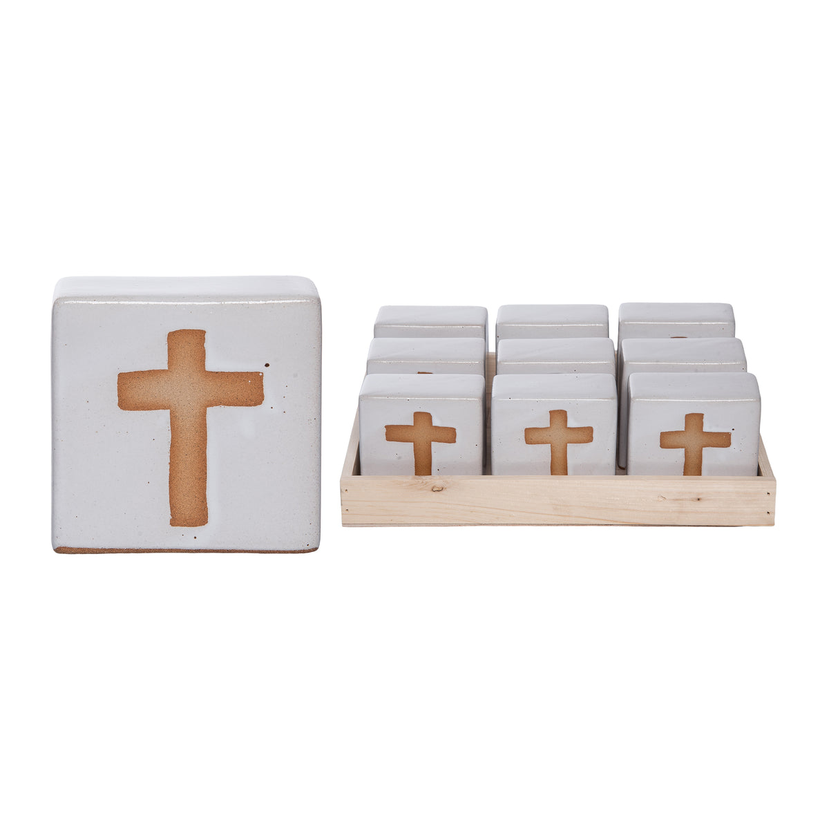 Cer Block w/Cross 1 Styl/9PDQ – Transpac Brands