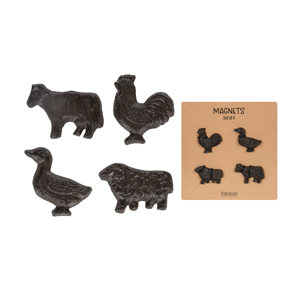 Iron Farm Animal Magnets on Backer S/4 – Transpac Brands