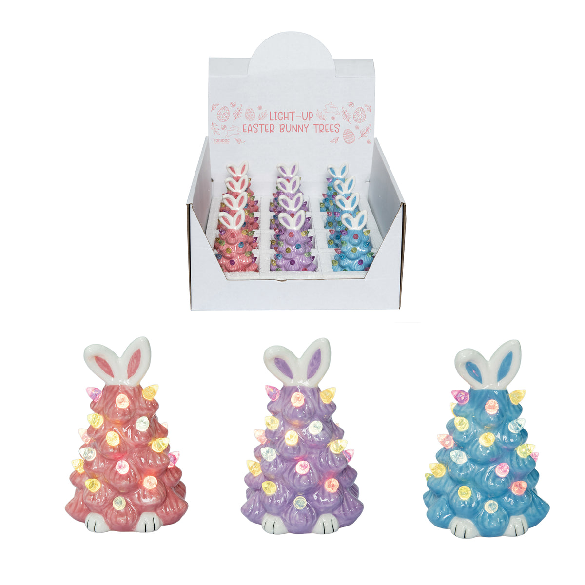 Mini Dol Light Up Easter Trees 3Styl/4EA/12PDQ – Transpac Brands