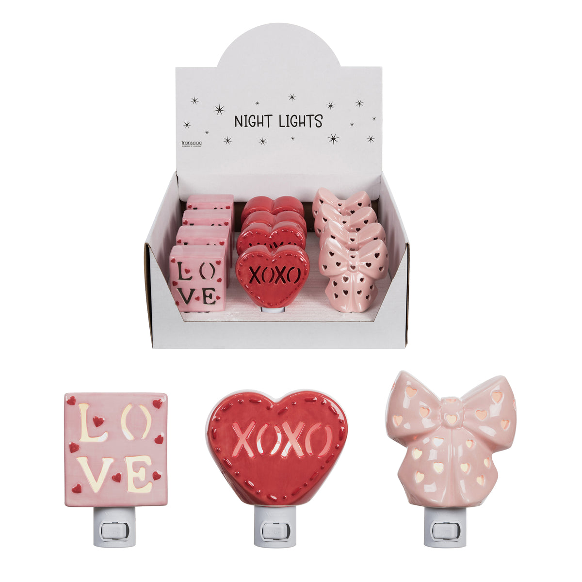 Dol Valentines Night Light 3 Styl/4EA/12PDQ – Transpac Brands