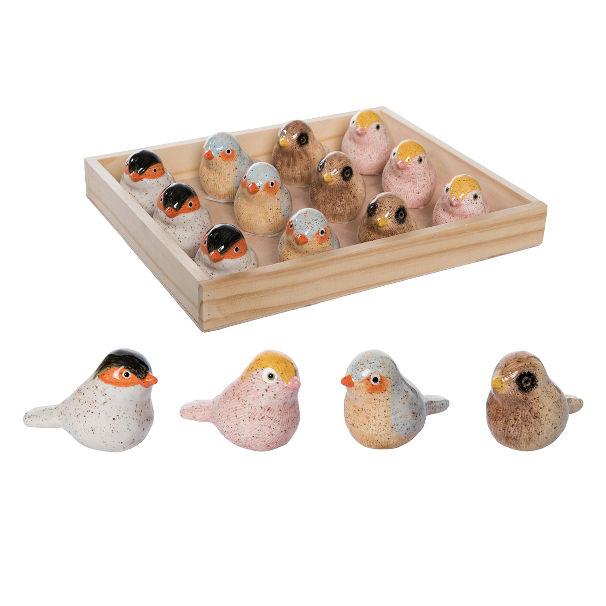 Cer Textured Birds 4Styl/3EA/12PDQ – Transpac Brands