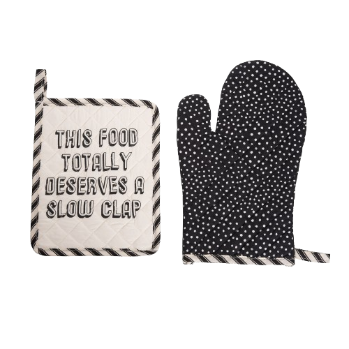 Slow Clap Pot Holder & Oven Mitt S/2 – Transpac Brands