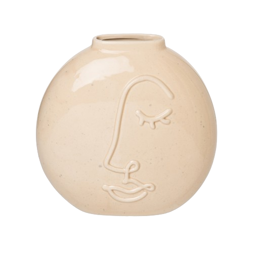 Neutral Face Ceramic Flat Vase – Transpac Brands