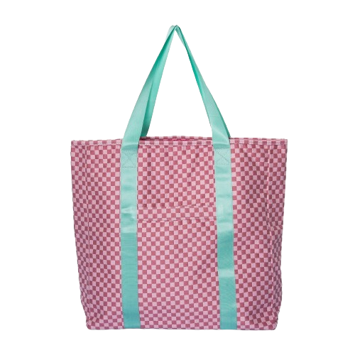 Pink and Pink Checkered Tote Bag – Transpac Brands