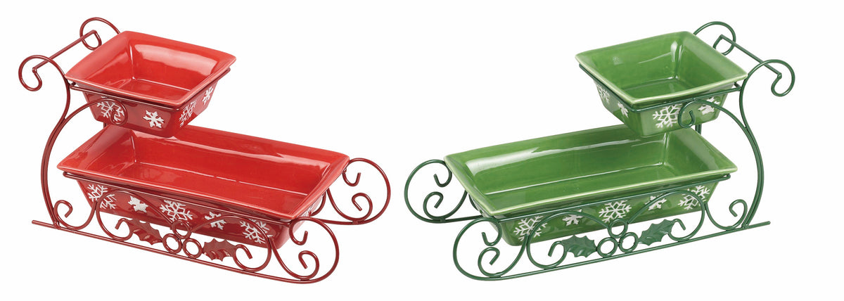 Ceramic Sleigh Serving Tray 2 Asst – Transpac Brands