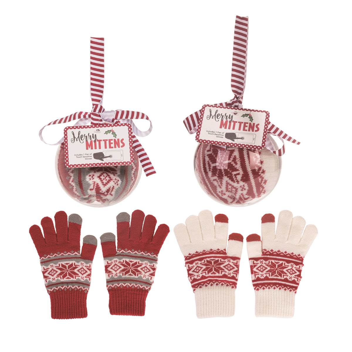 Fabric Mittens In Ball Orn 2 Asst – Transpac Brands