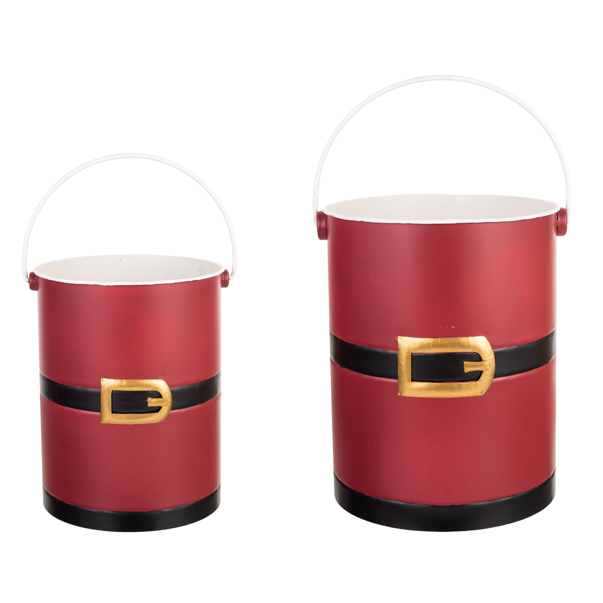 Metal Santa Belt Buckets S/2 – Transpac Brands