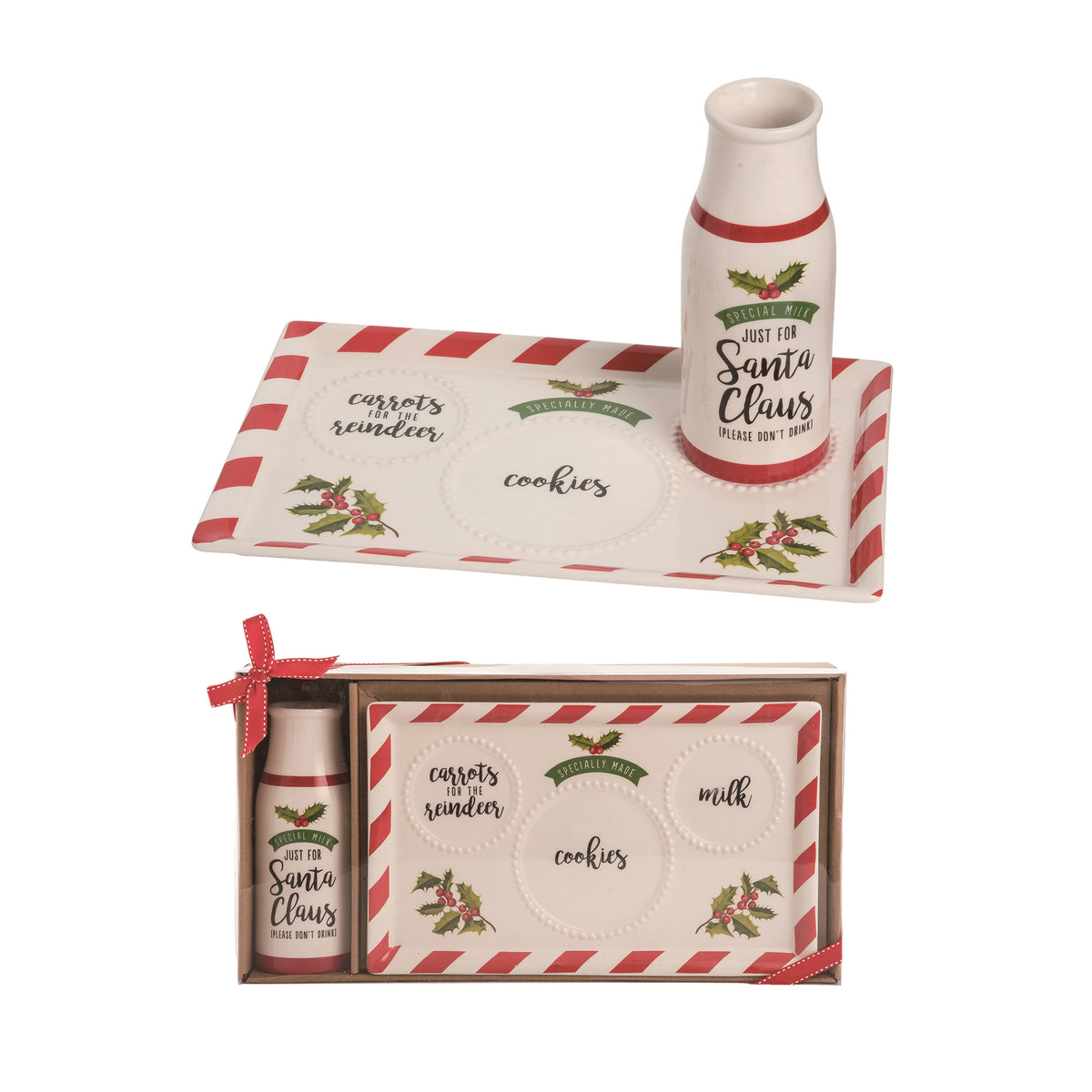 Dol Santa Milk/Cookie/Carrot Plate In Box S/2 – Transpac Brands